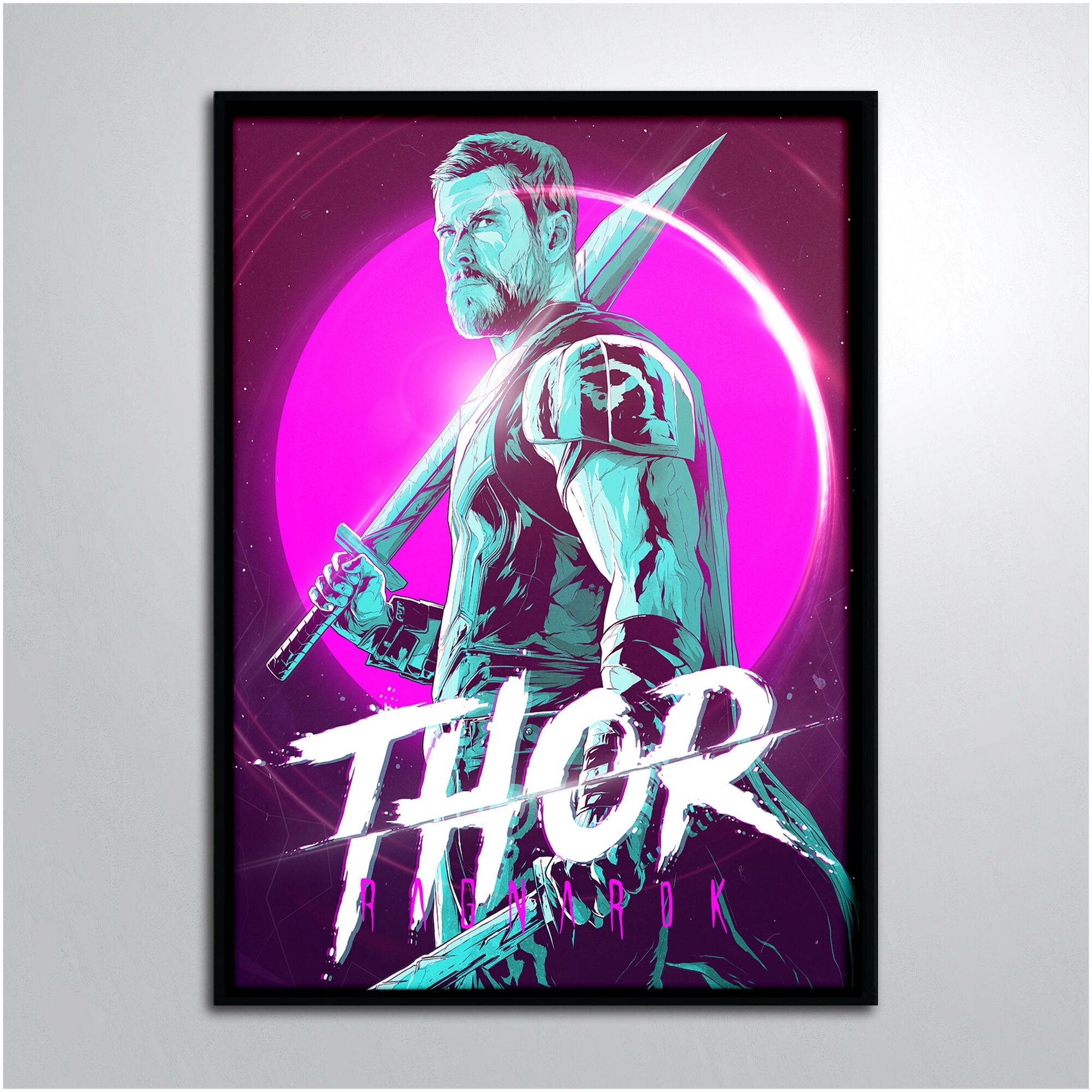 Постер без рамы/Марвел Тор Рагнарёк Неон Marvel Thor: Ragnarok (А2/420х594)