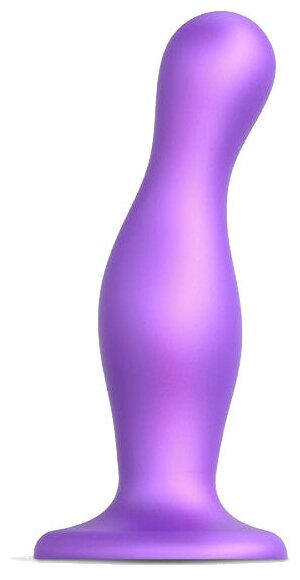 Фаллоимитатор Strap-on-me Dildo Plug Curvy Metallic L, фиолетовый