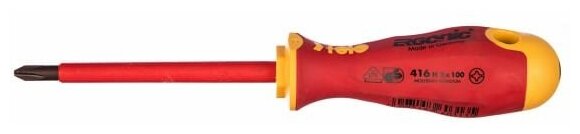 Отвертка FELO Ergonic диэлектрическая, крестовая , +/- H 2X100