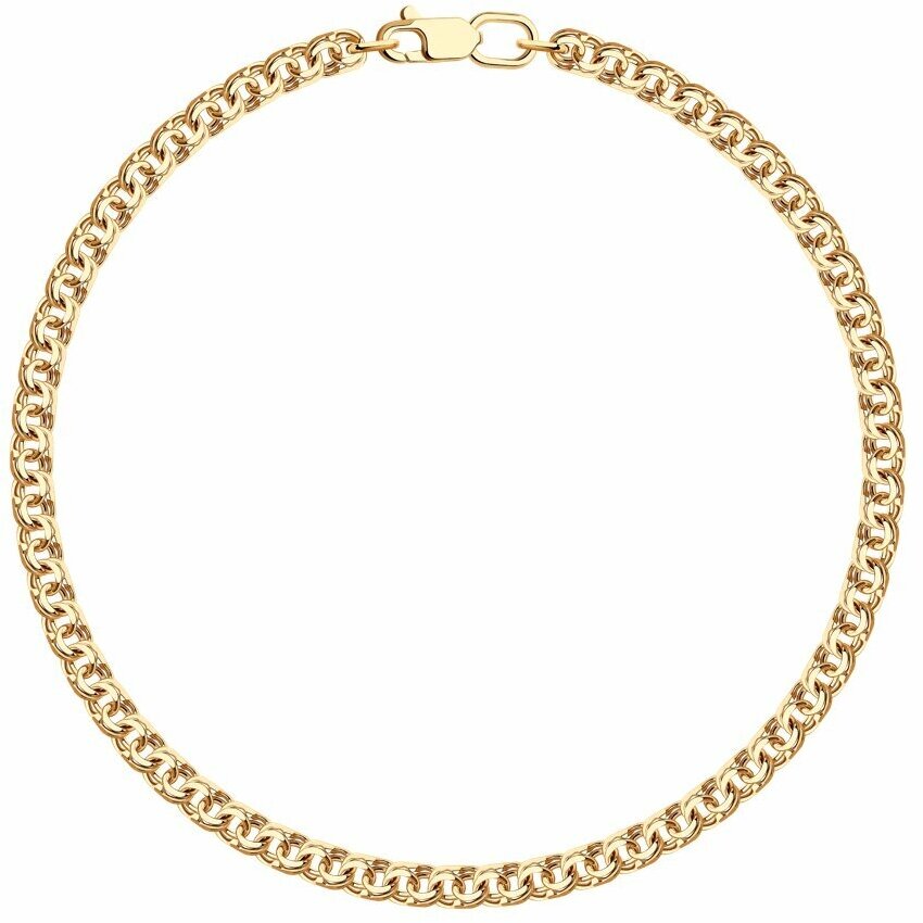 Браслет, серебро, 925 проба, золочение