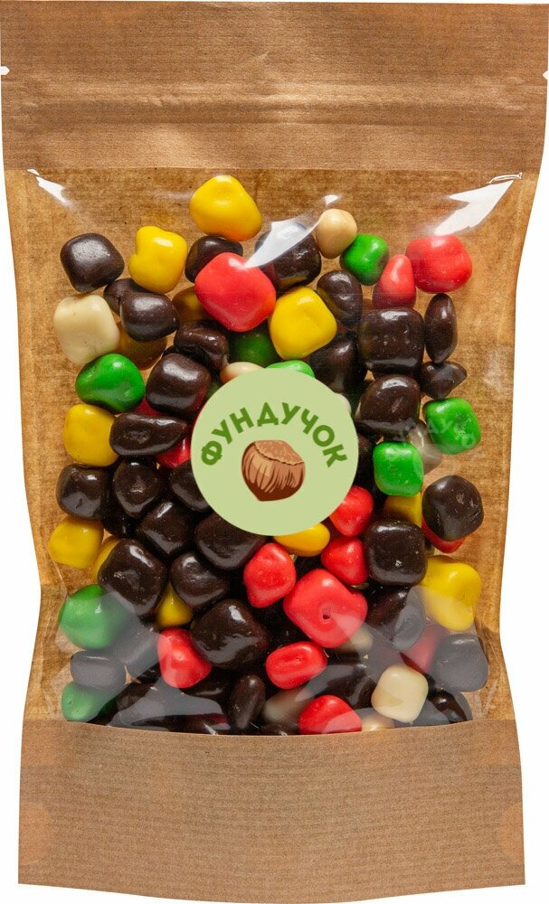 Ананас в цветном шоколаде фундучок 500 г.