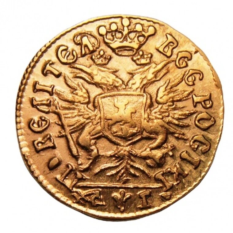 1 червонец 1703 года, сувенирная копия покрытие золотом (Au) монеты, нумизматика, деньги для коллекции