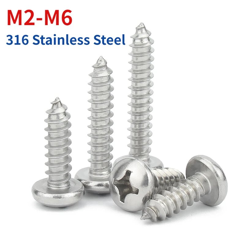 Саморезы из нержавеющей стали M2-M6 316 M4 10Pcs, 20mm