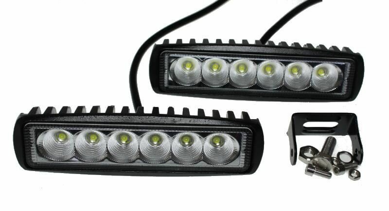 Фара светодиодная прямоугольная 18Вт (6*3W) (12-24V) Flood (ближний) 156х42х40мм Nord YADA