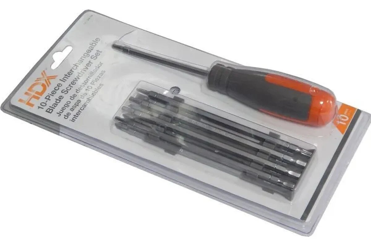 Отвертка Partner PA-392-308 переставная, с набором бит, 10 предметов в блистере