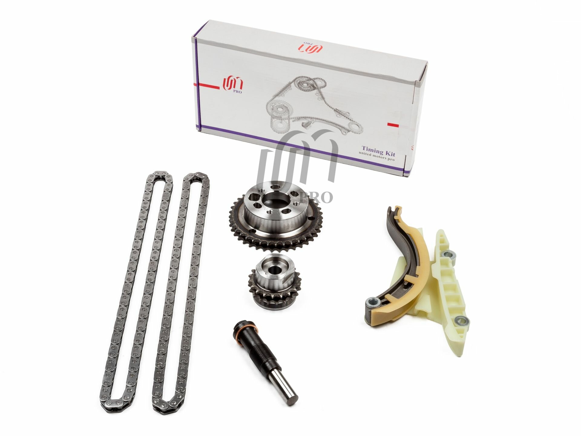 Комплект цепи ГРМ Ford 1.8TDCi (2-Цепи 84Z, натяжитель с направляюшей и 2 звездами) UMpro