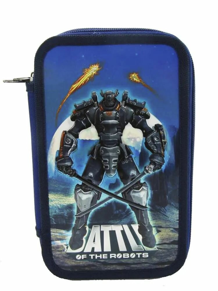 Пенал Канцбург 2 отделения 205х125х40 мм, молния, ламинация картон "Космические воины"