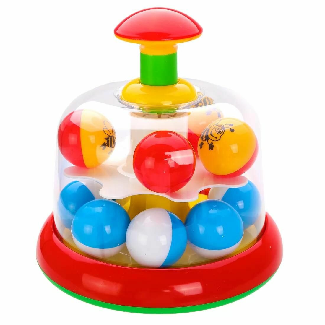 Юла-карусель Stellar Прозрачная, шариками, в пакете (01323)