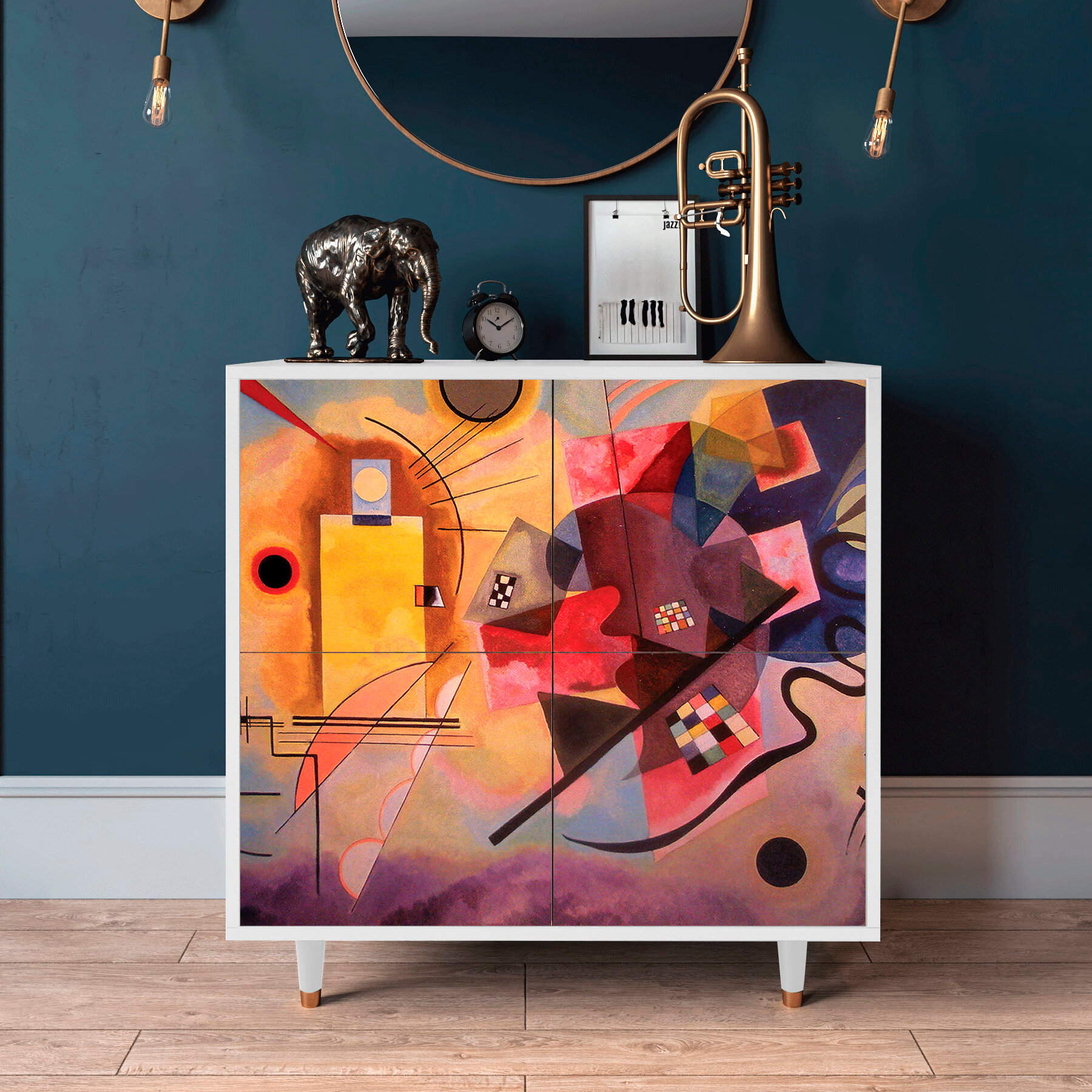 Комод - STORYZ - BS3 Modern Art by Kandinsky , Размер - 94 x 96 x 48 см, Цвет корпуса - Белый