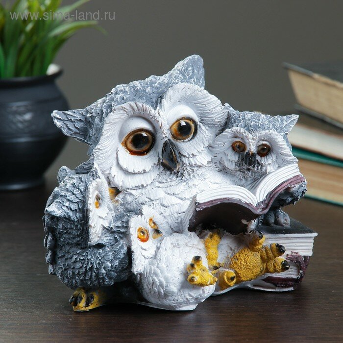 Копилка "Сова с совятами и книгой" 17х15см 3167405