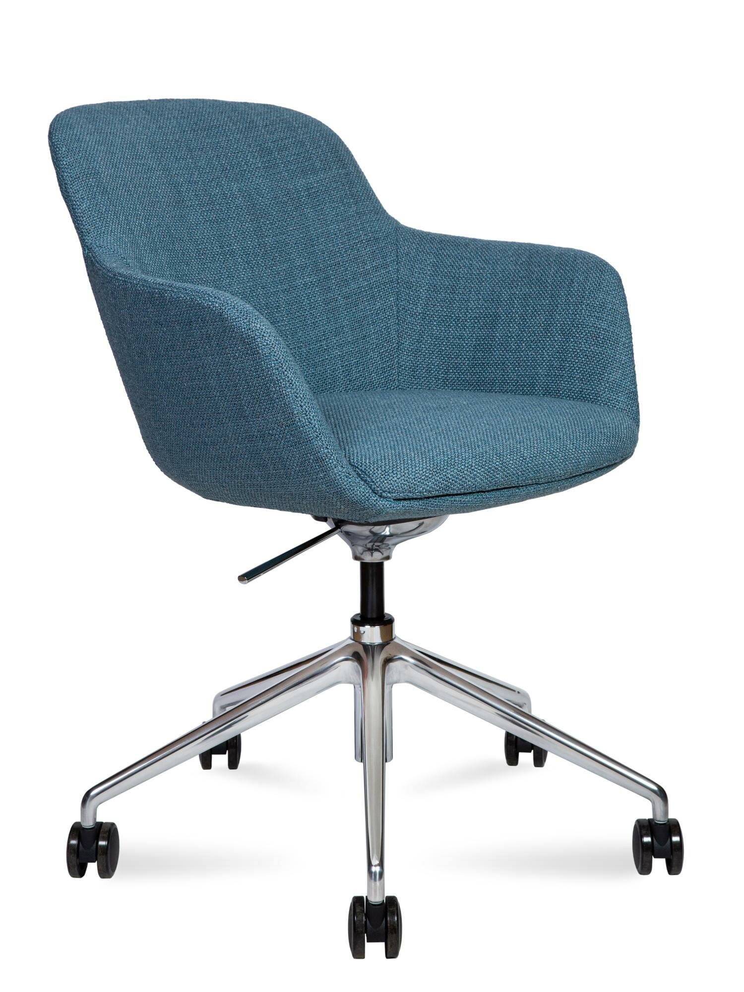 Кресло офисное Corfu Norden бирюзовый, ткань и металл, мягкое сиденье, с подлокотниками