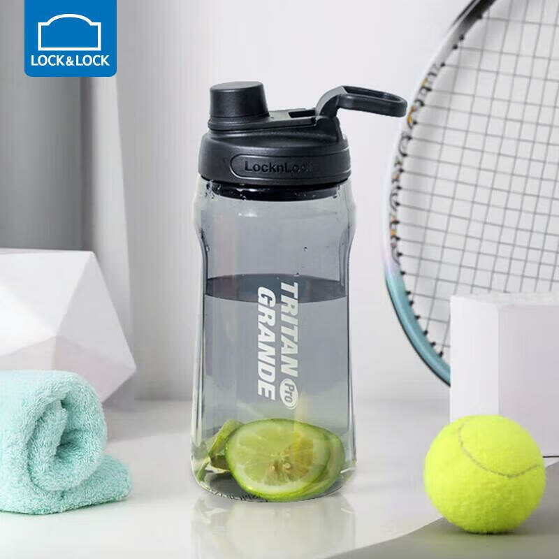 LOCK&LOCK Aerobic Cup, Large Capacity Water Bottle, Sports Water Cup, Fitness Portable Cold Water Bottle, 1.5L, Black, ABF941BLK