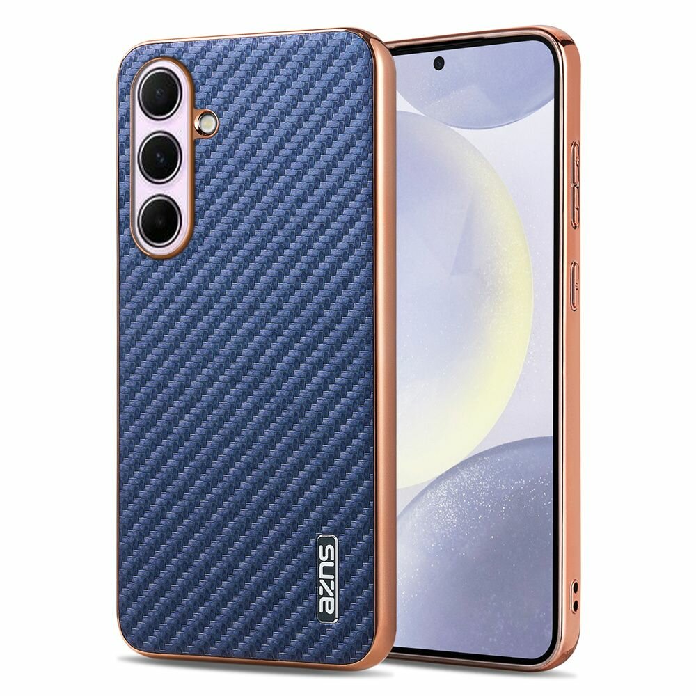 Чехол Samsung Galaxy A54 Узор из углеродного волокна с гальваническим покрытием безеля