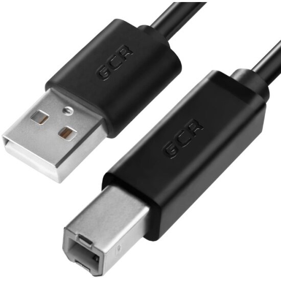 Кабель Gcr Greenconnect USB AM/BM, черный, 28/28 AWG, экран, армированный, морозостойкий, 1.8m -UPC5M-BB2S-1.8m (-UPC5M-BB2S-1.8m)
