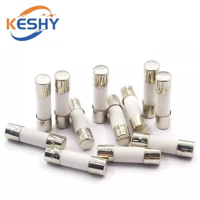 10 шт./лот 5*20 мм 6*30 мм быстродействующие трубчатые предохранители 250 В 0,5 А 1 А 2A 3A 4A 5A 6A 6,3A 8A 10A 15A 20A 25A 30A AMP предохранитель керамический плавкий 5X20mm, 5A