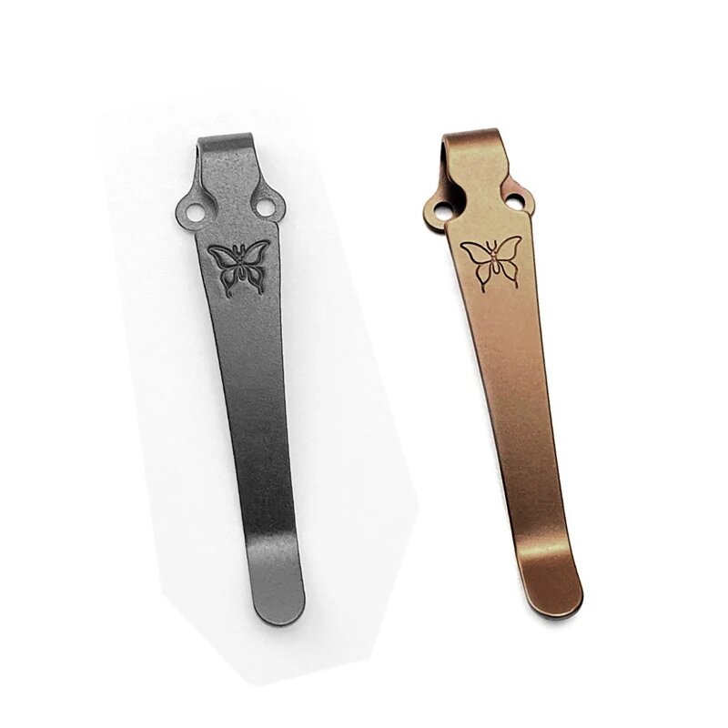 Титановый зажим для ножа Benchmade Griptillian 535 Bugout 940 Emerson с рисунком бабочки 1 Black 1 Golden