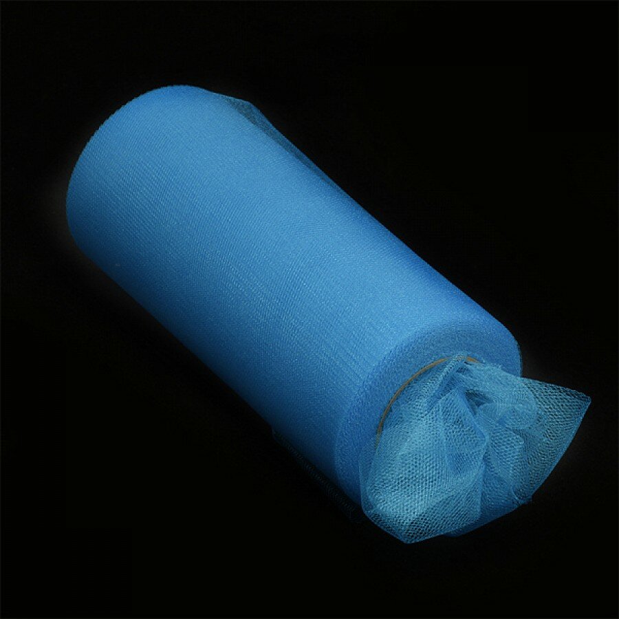 Фатин средней жесткости в шпульках блестящий,100% нейлон, TBY.C шир.150мм цв.16 синий уп.22.86м