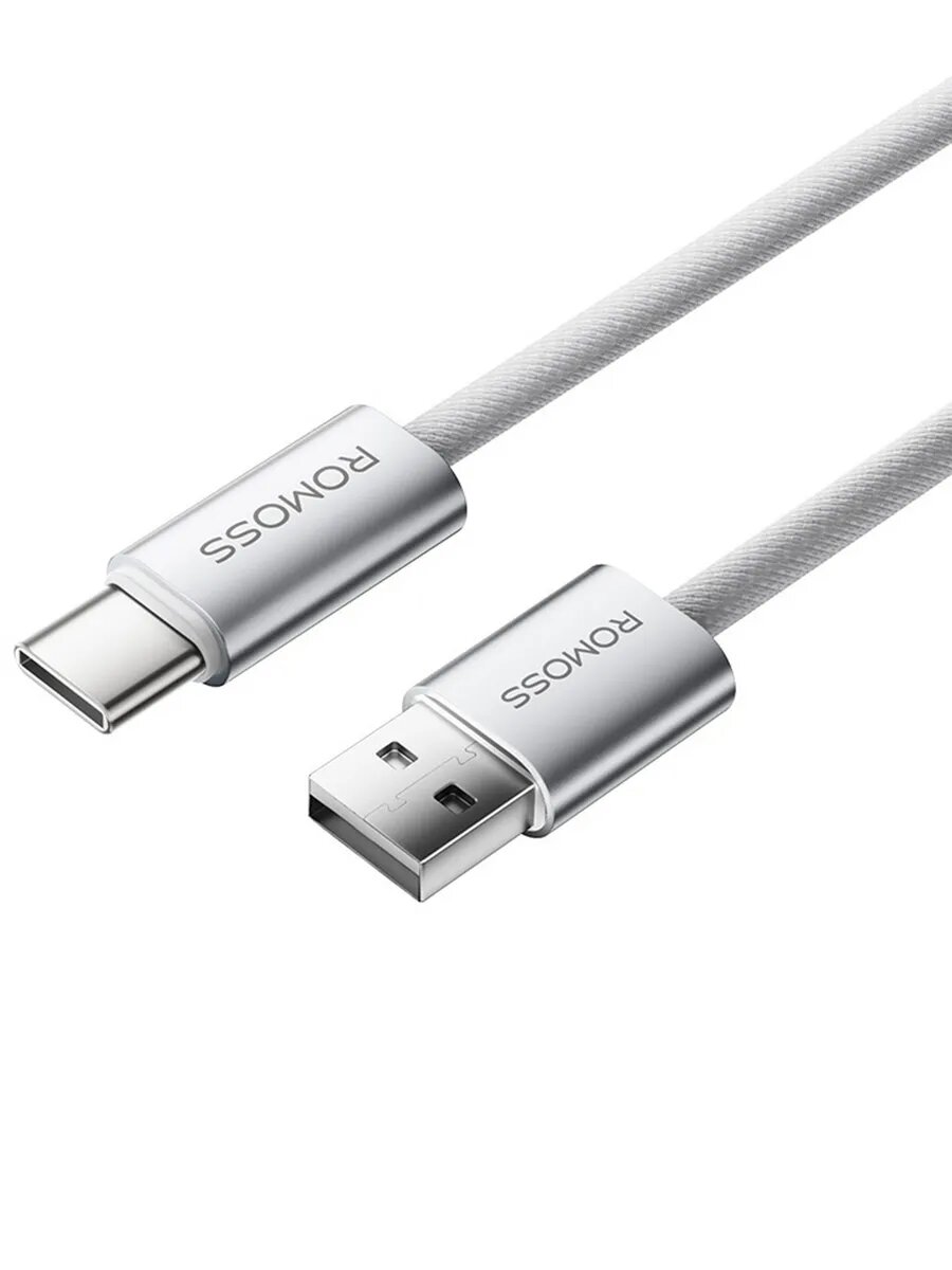 Кабель Romoss CB3038 USB - Type-C 100Вт 2м, быстрая зарядка 18W 2.1A — фото 1