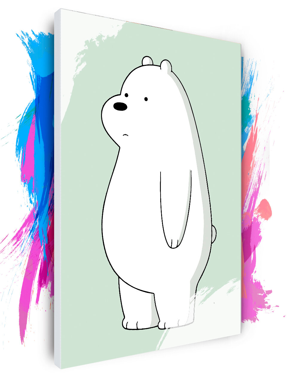 Картина по номерам на холсте Вся правда о медведях - Белый, 40 х 60 см