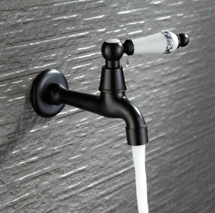 Латунный кран водоразборный 1/2 для бани, сауны, хаммама и сада, винтажный шаровой кран с керамической ручкой, комплект с отражателем для дома и дачи