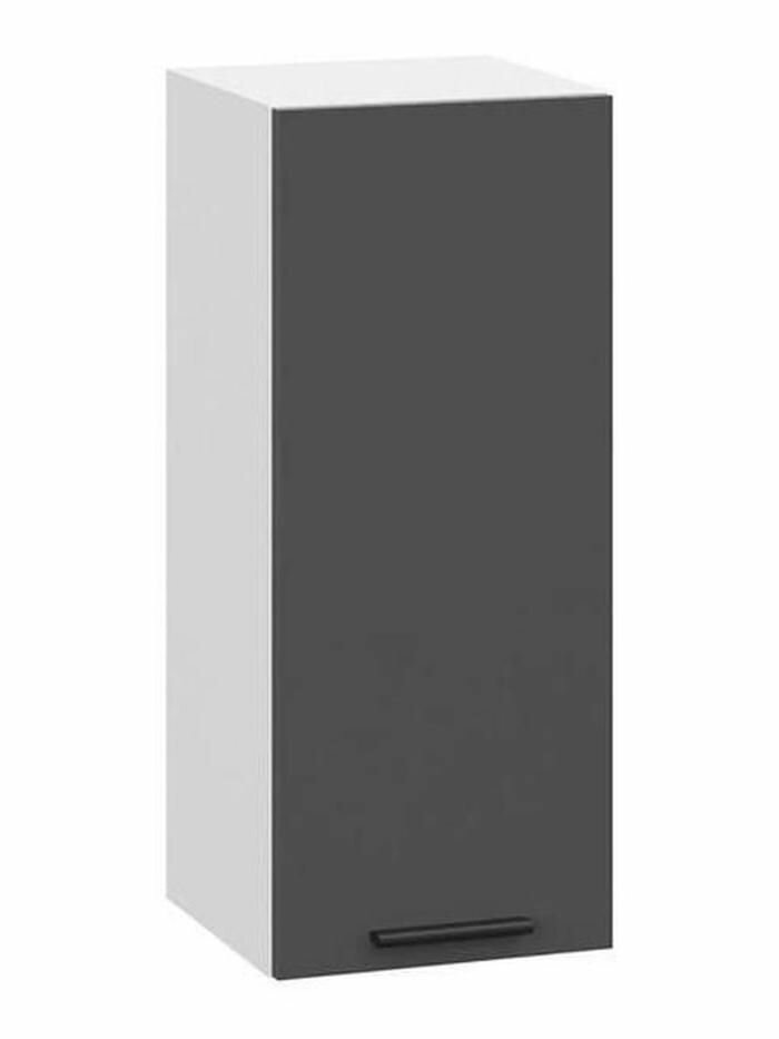 Кухонный модуль навесной, шкаф Урбан с полками, с доводчиками, 35х29.6х72 см, Белый / Графит серый