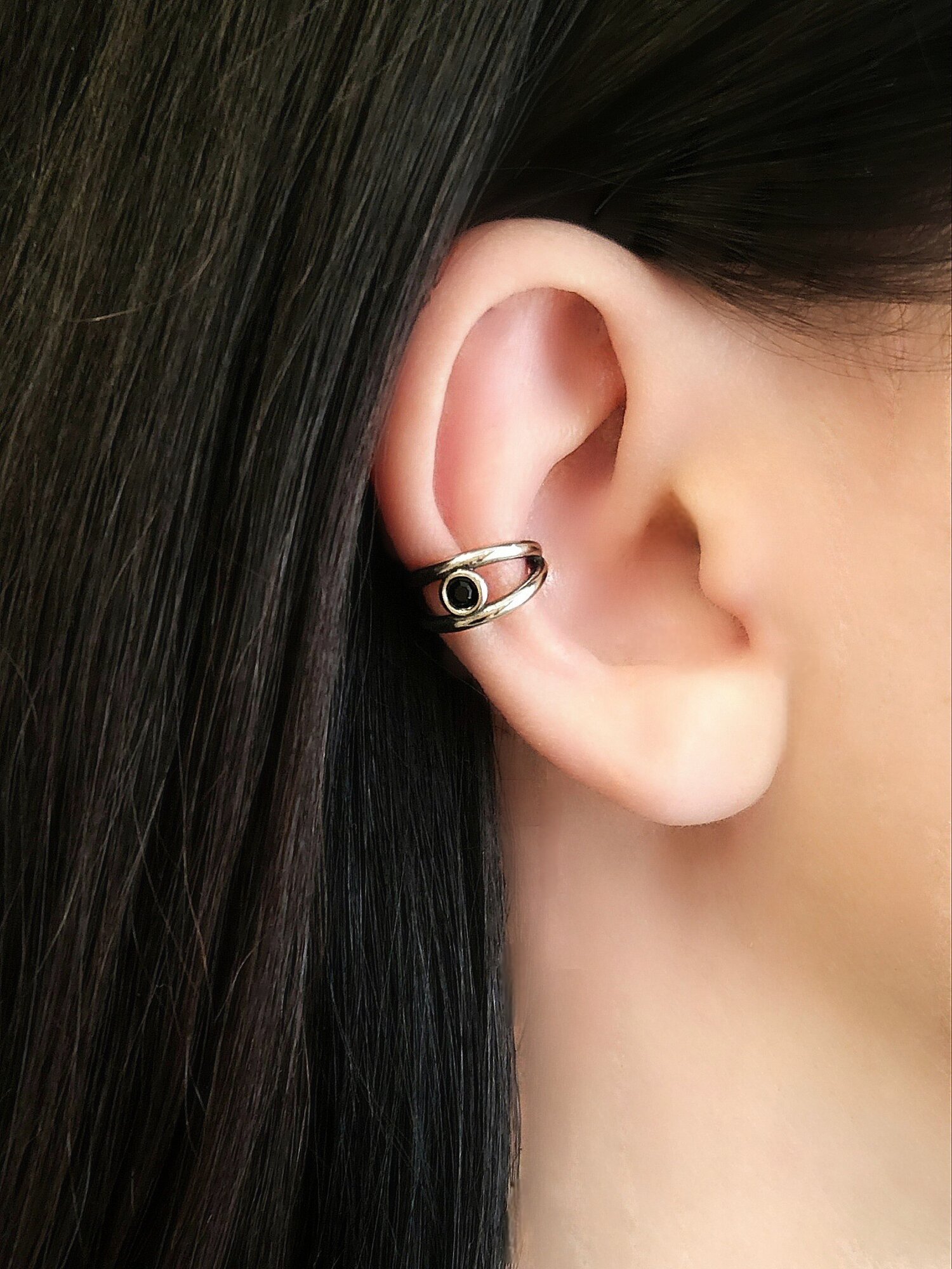 Моносерьга кафф, фианит