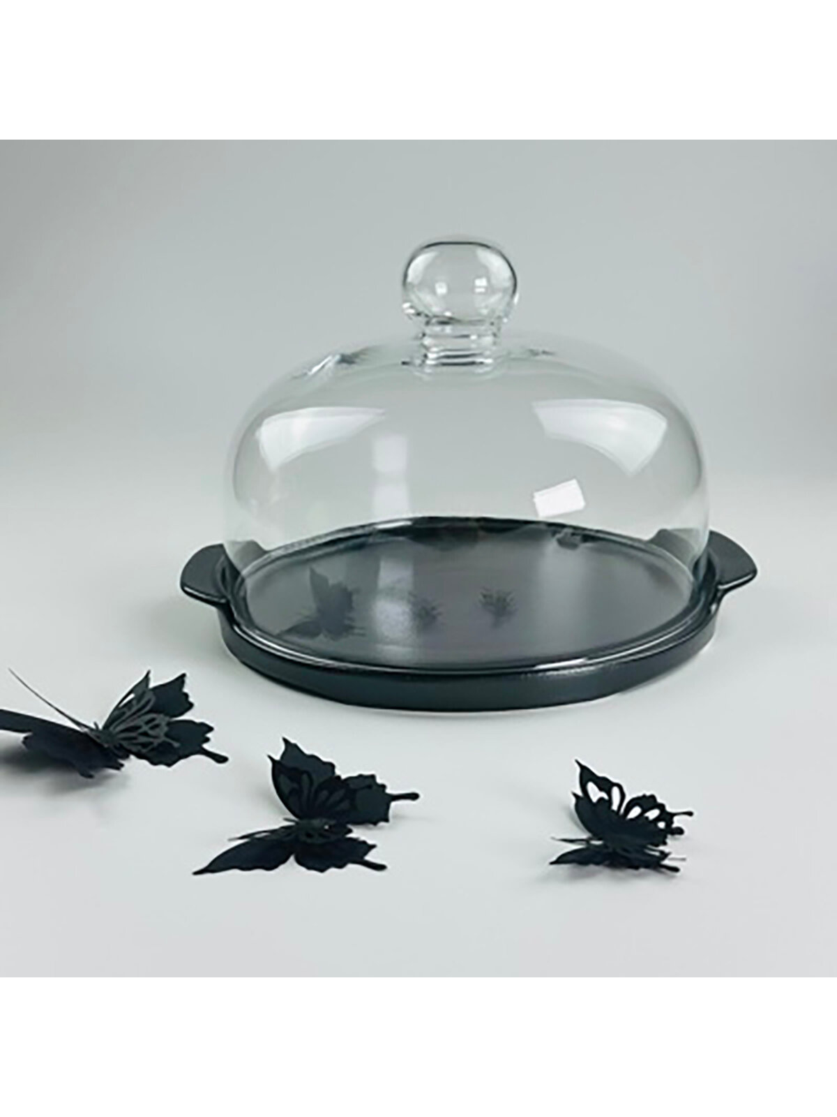 Тортовница 22х17см со стеклянной крышкой BLACKWOOD