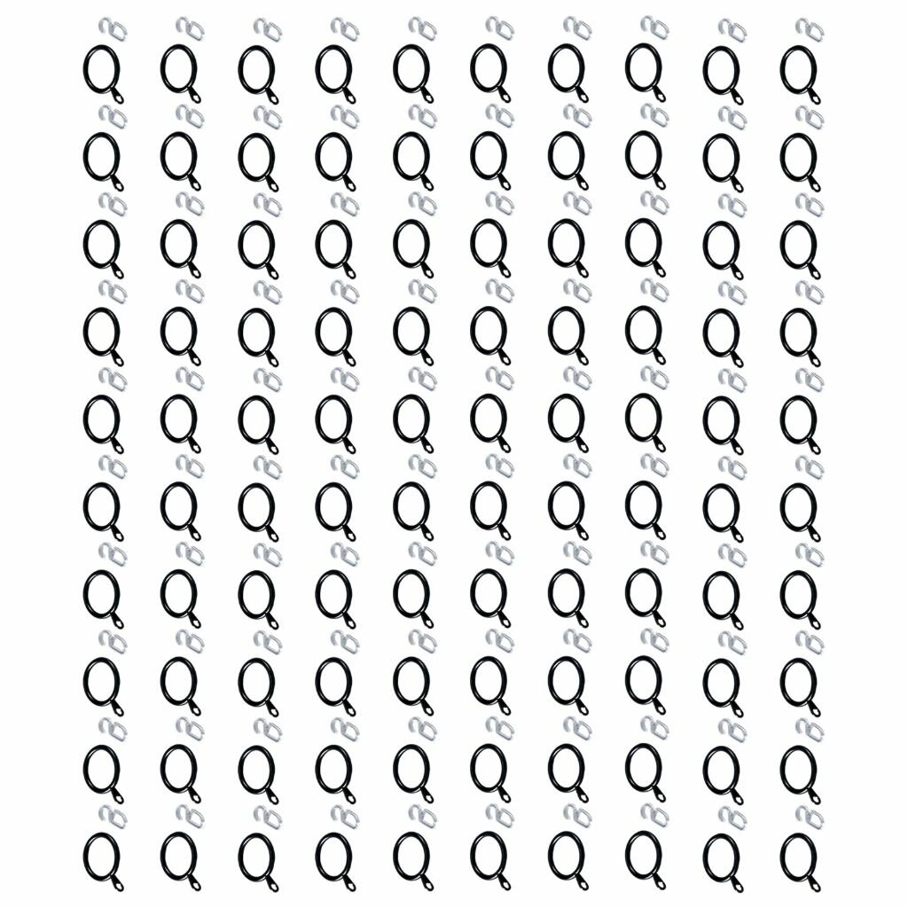 100 шт, кольцо для штор с пластиковой подвесной пряжкой-черное кольцо с большой прозрачной подвесной пряжкой