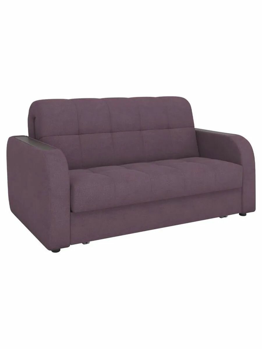 Диван кровать прямой Торонто независимый пружинный блок, раскладной, аккордеон, с ящиком для хранения, 144х207 см спальное место, Фиолетовый, велюр