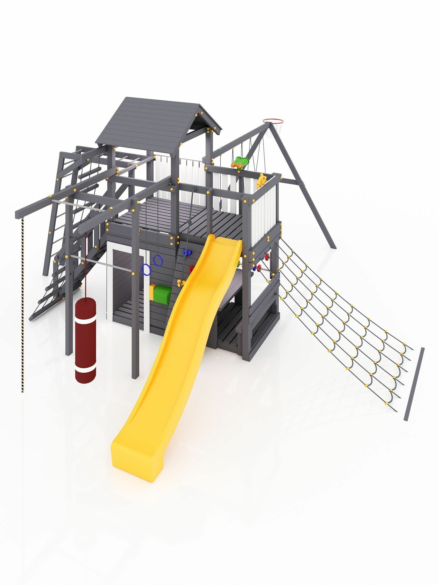 Детский игровой комплекс Моя Горка "Калифорния Плюс", серый
