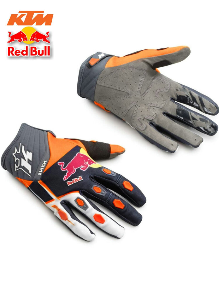KTM Red Bull Летние мотоциклетные перчатки KINI Moto Mtb MX DH XC ktm gloves red bull, текстильные, мужские, воздухопроницаемость, сенсорные, лето, перчатки, INT, L, черный/оранжевый, L, ktmbk