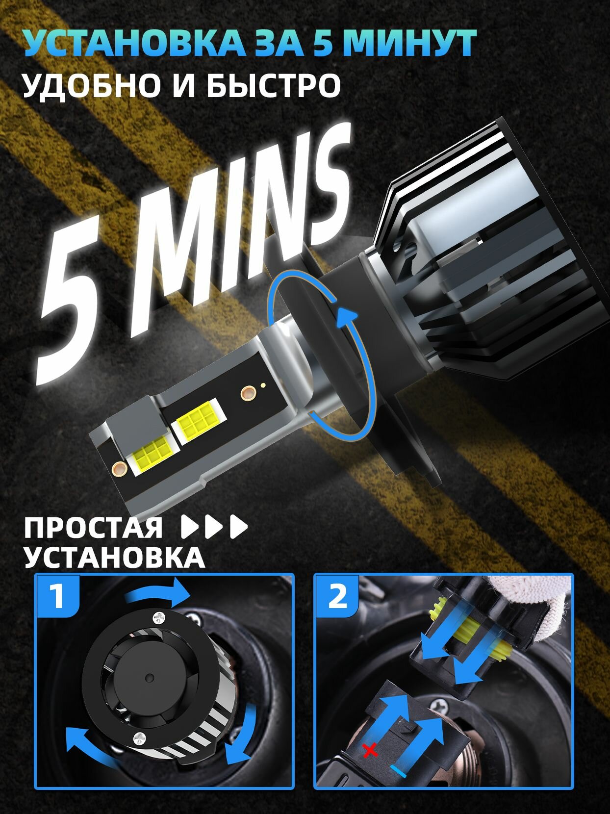 LED Лампочка Для LADA 4x4 Bronto 2017-2019 Светодиодные лампы H4, диодные лампы H4 LED