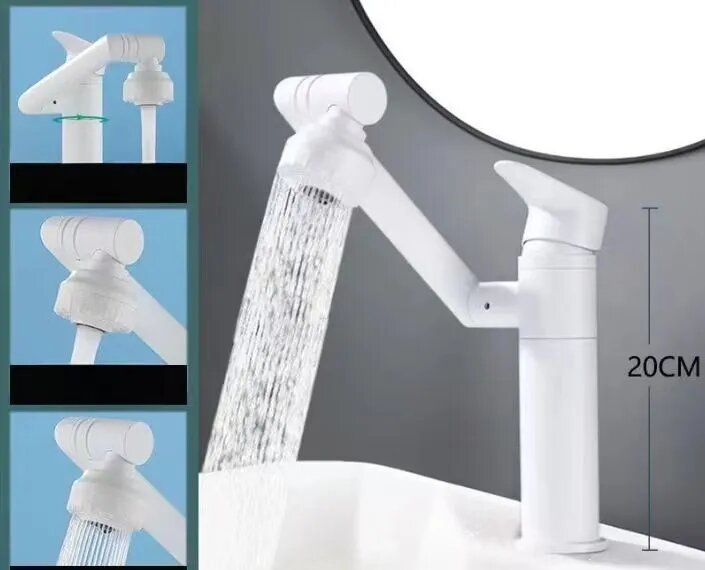 Смеситель для кухни с гибким изливом раковины умывальника кран для ванной мойки поворотный с вращением на 360 градусов и аэратор