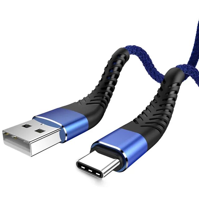 USB-кабель для быстрой зарядки, 3 А, 0,2 м, 1 м, 3 м 1m, Синий, Blue