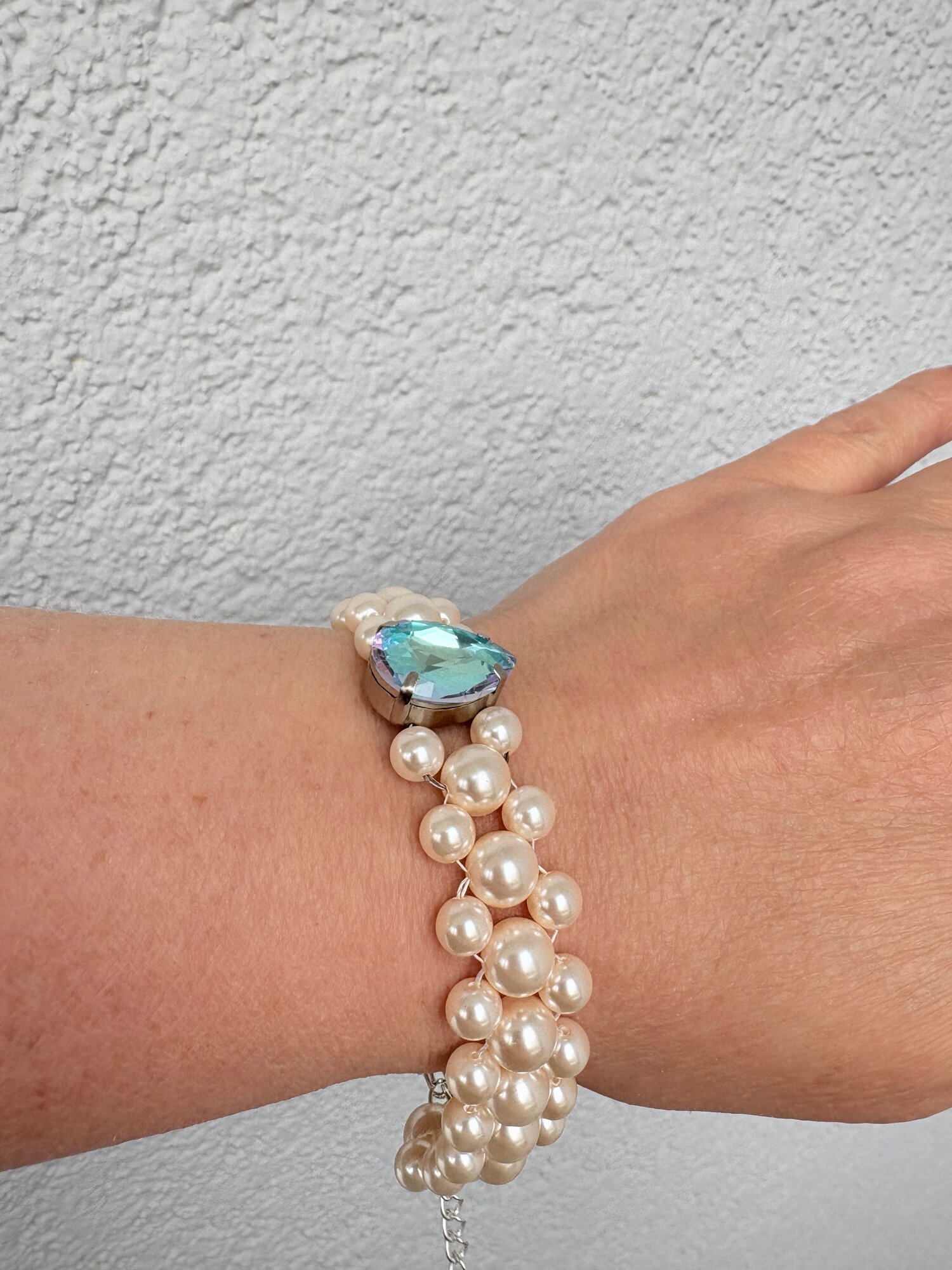 Плетеный браслет, кристаллы Preciosa