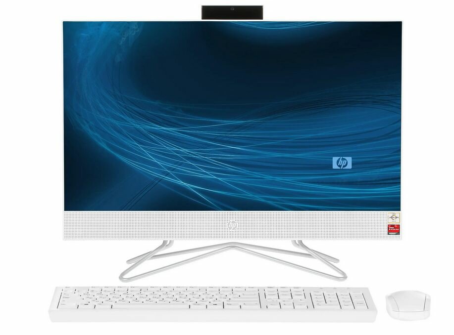 23.8" Моноблок HP 24-df0130ur (474W9EA) белый - 1920x1080, IPS, AMD Athlon Gold 3150U, ядра: 2 х 2.4 ГГц, 4 ГБ, SSD 256 ГБ, AMD Radeon Graphics, Windows 10 Home