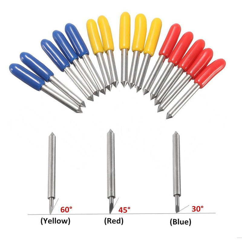 Универсальный 10 шт. 30/45/60 Dergree cricut режущий плоттер карбид вольфрамовое лезвие виниловая пленка резак офсетный 0.25 мм прочный