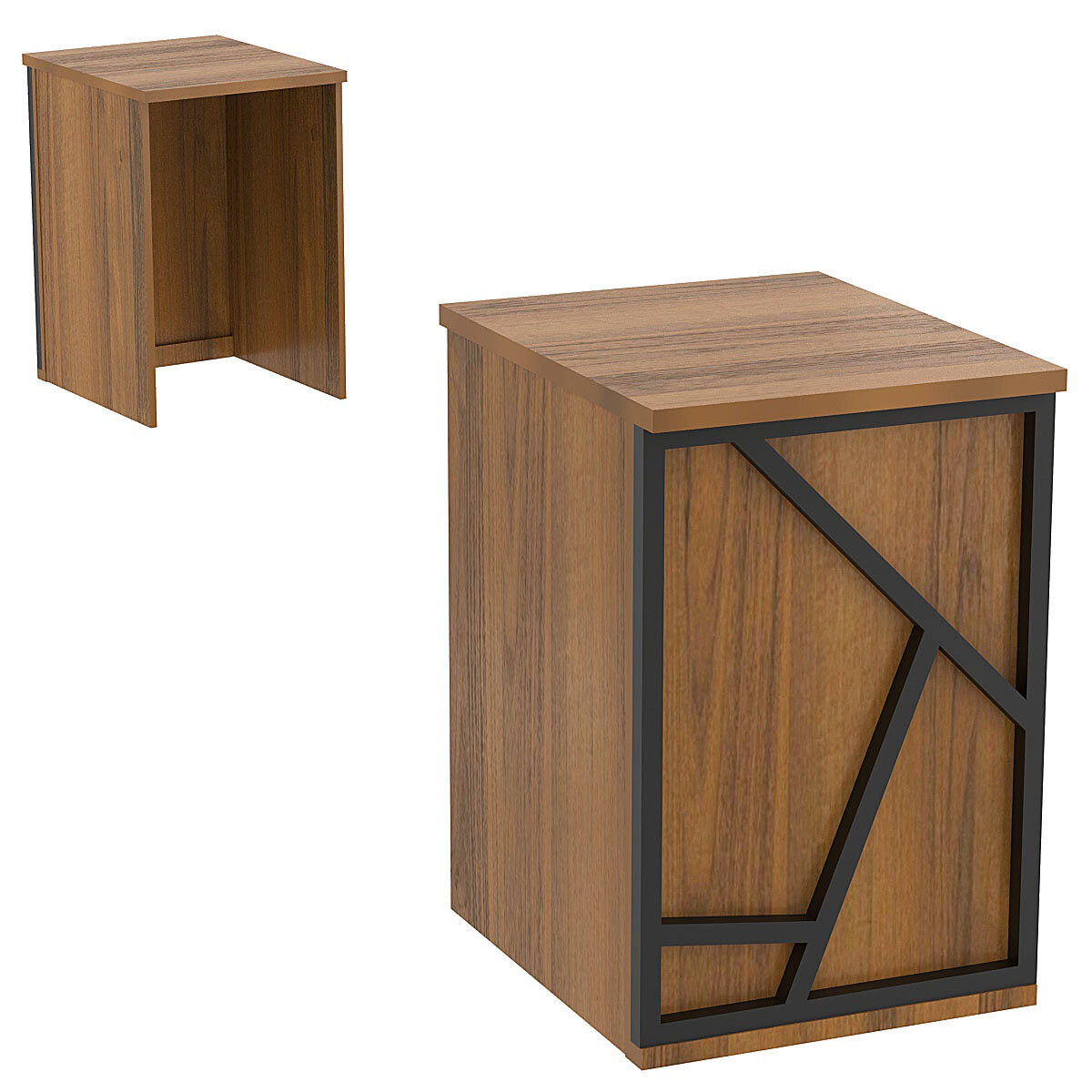 Ресепшен - стол серии лофт - альфа №2 (декор №3), Орех