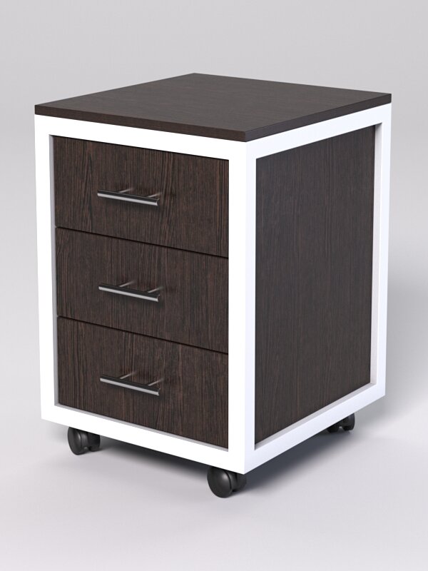 Тумба Т-02 "стронг" в стиле лофт, Дуб Венге + металлический каркас Белый