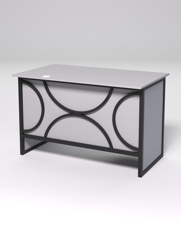 Стол однотумбовый офисный С-06 (правосторонний) "стронг" в стиле лофт декор №1, Серый