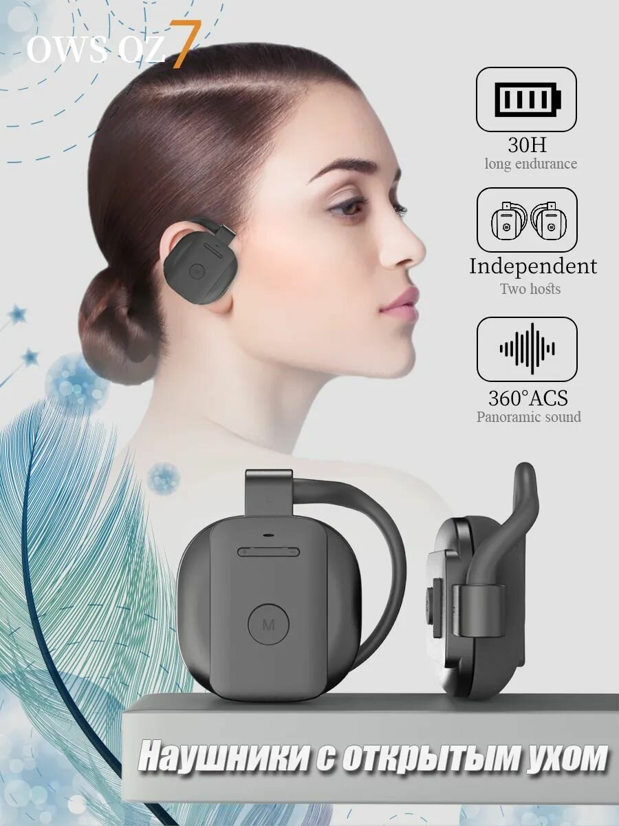 Беспроводные наушники, с шумоподавлением, Bluetooth 5.4, черные