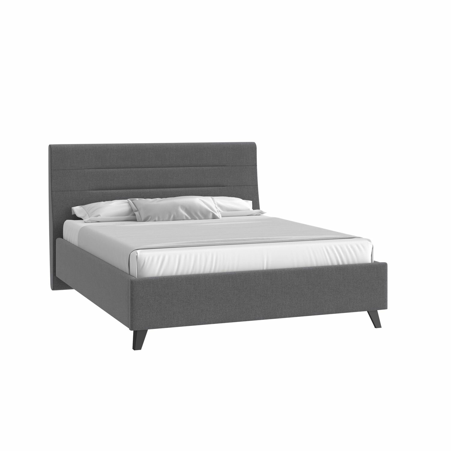 Кровать "веста" в ткани рогожка с подъемным механизмом и ящиком для белья