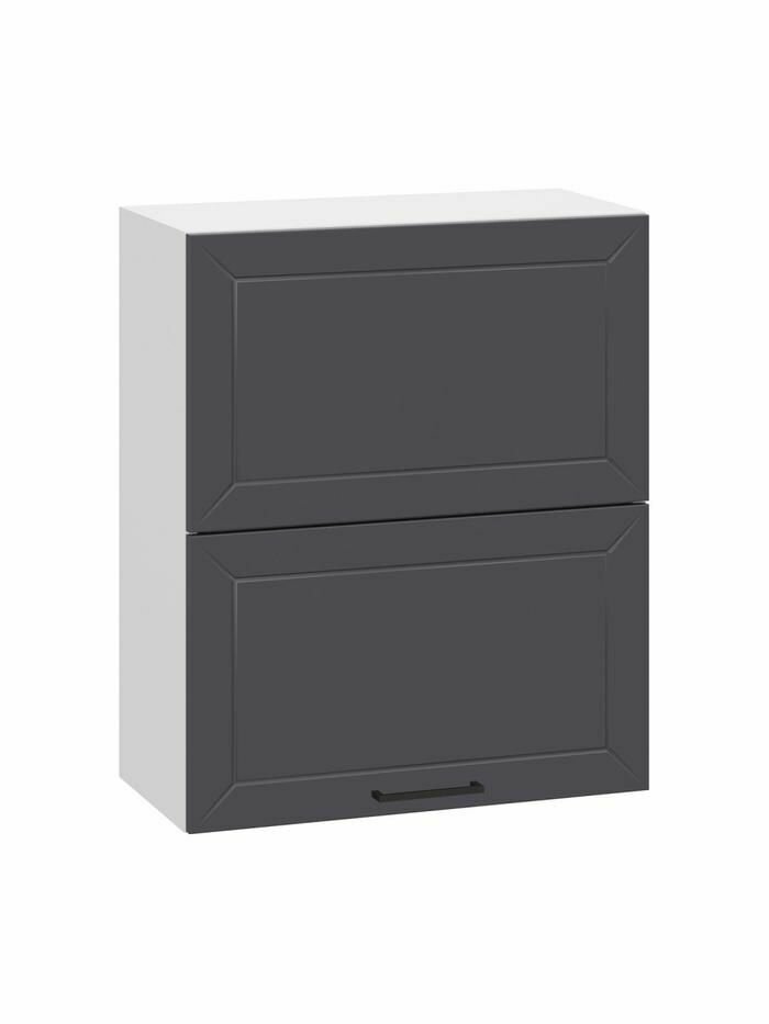 Кухонный модуль навесной, барный шкаф Сектор, 60х29.6х72 см, Белый / Графит