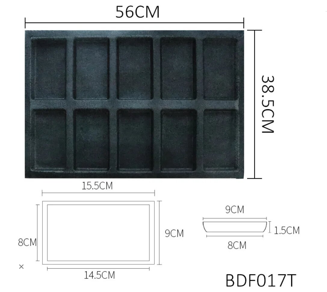 Силиконовая форма для выпечки хлеба Bluedrop, 10 каналов