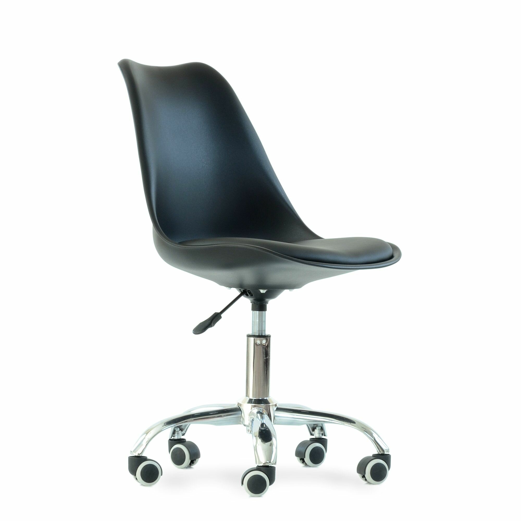 Стул-кресло N-23 Sephi Roll STOOL MARKET черный, экокожа, металл, мягкое сиденье, без подлокотников