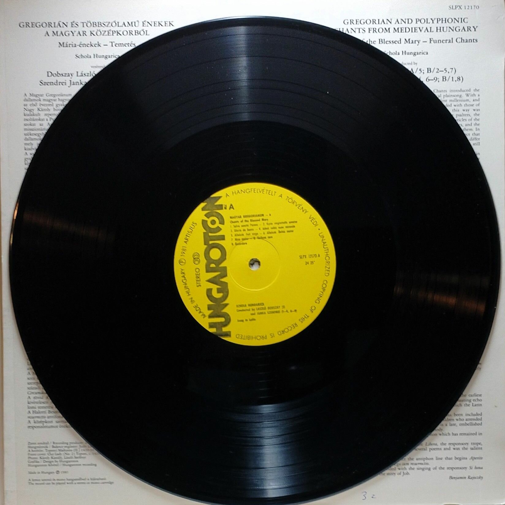 Schola Hungarica - Magyar Gregorianum 6 (1LP Hungaroton, Венгрия 1981, M/M)