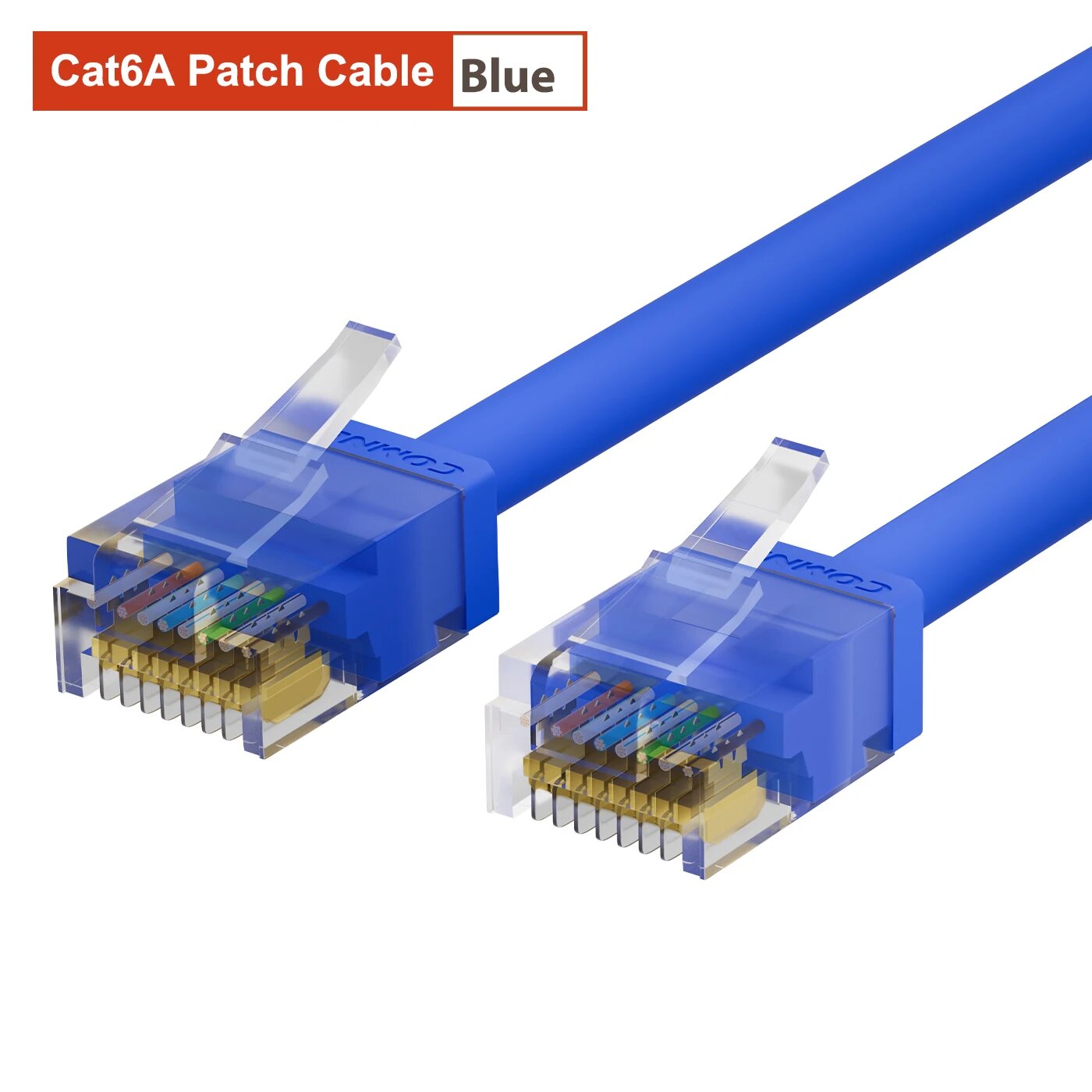COMNEN Cat6A Ethernet Кабель RJ45 10 Гбит/с Cat6a Blue UTP, 0.1m