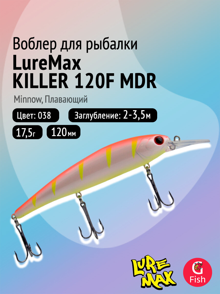 Воблер для рыбалки LureMax KILLER 120F MDR-038 17,5 г./120 мм.