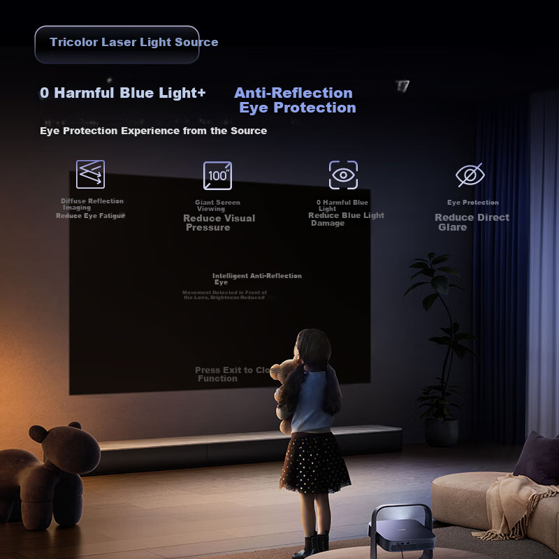 XGIMI Z6X Pro Tri-Color Laser Projector Home Use Slim HD Projector Home Theater Integrated Cloud Platform 2-Year Warranty Level 1 Energy Efficiency