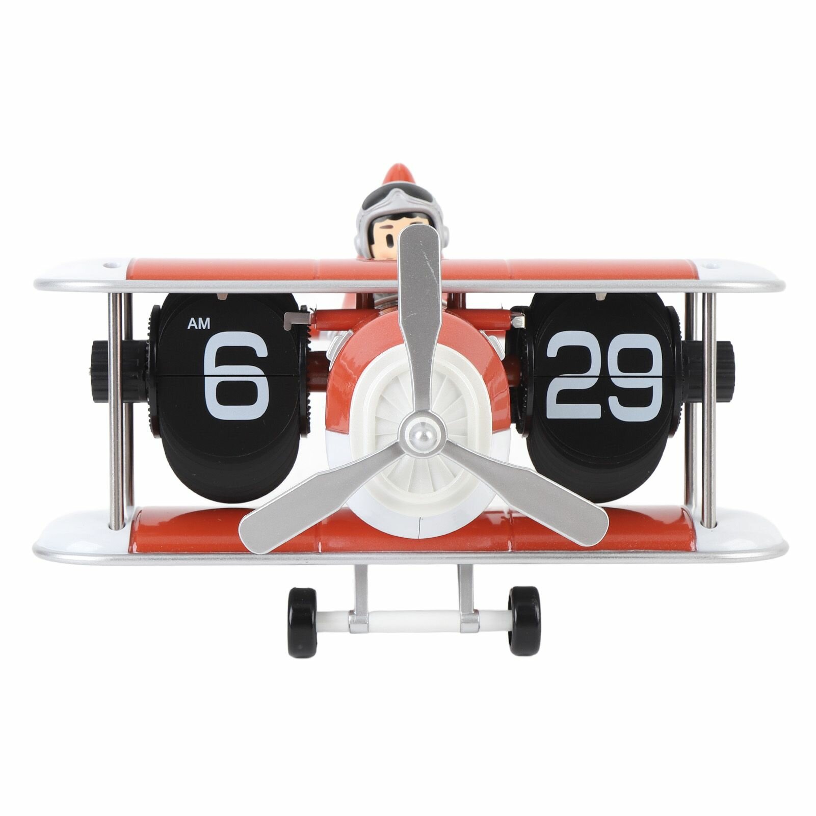 Часы-перевертыши в форме самолета, резервное питание, стильный дизайн, 12-часовой формат, для гостиной, спальни и офиса